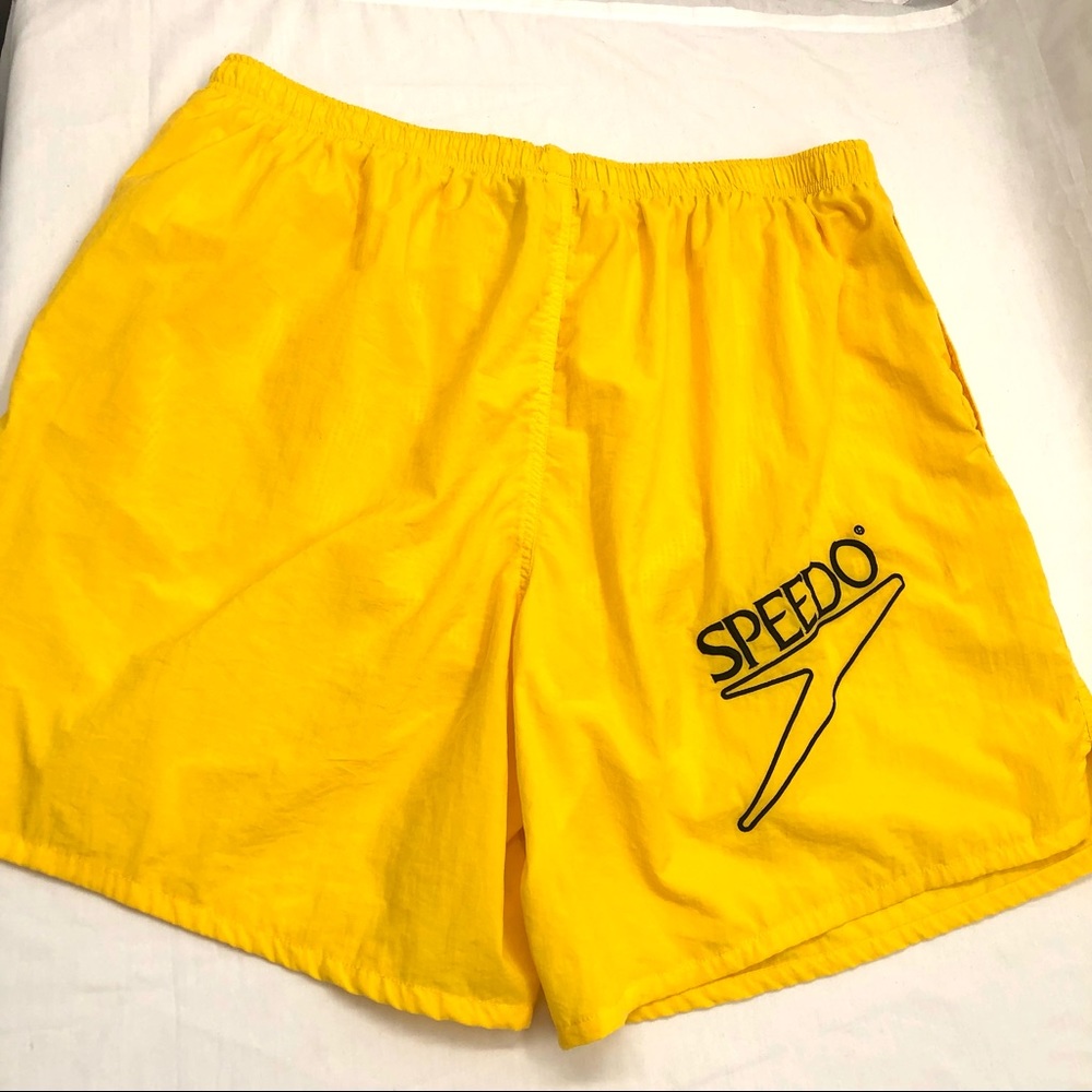 Vintage Yellow Speedo Swimsuit 90s Swim Trunks Xxl - Gem